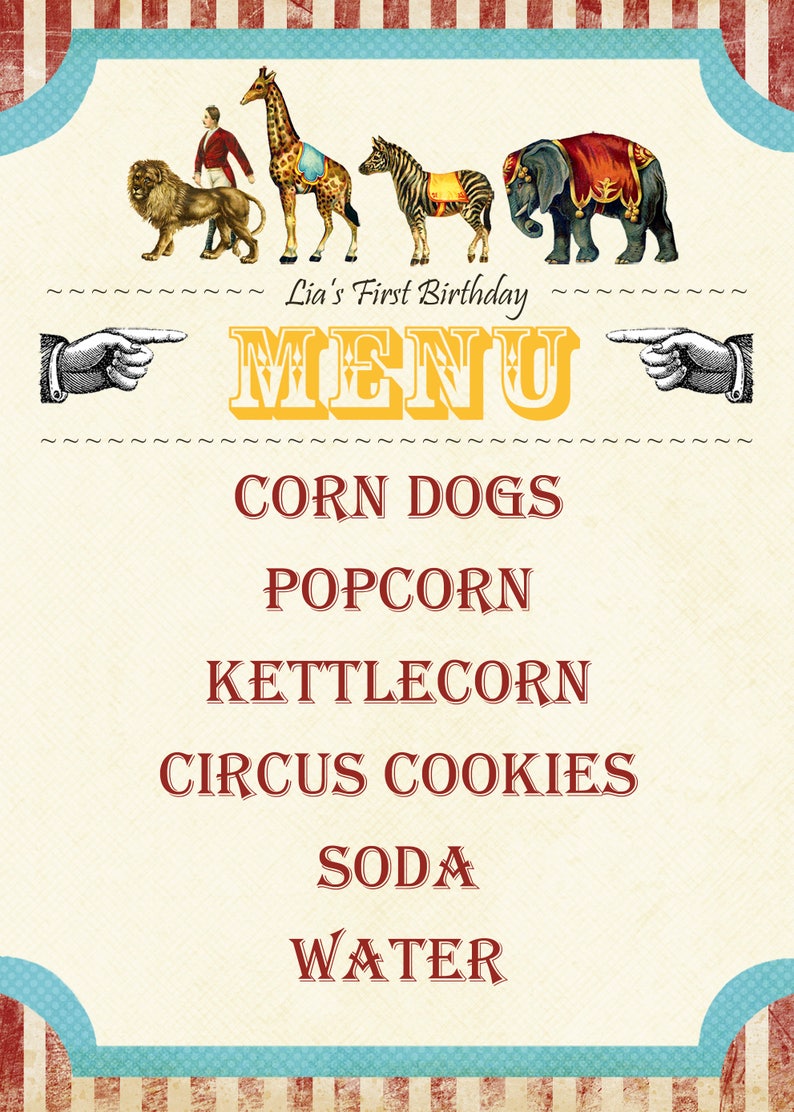 Vintage Circus Party Menu Custom Download Etsy vintage-circus-party-menu-custom-download-etsy