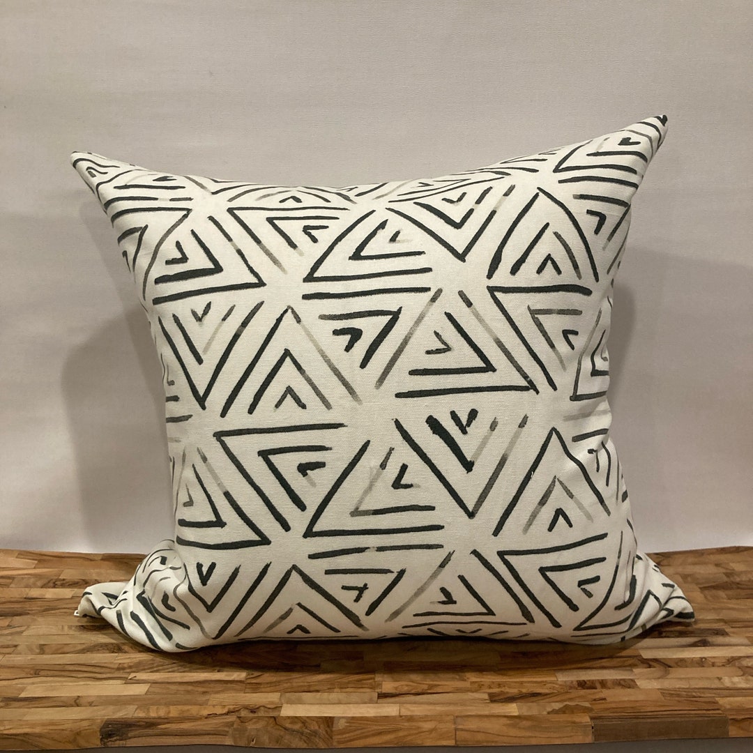 Art Deco Triangle Pillow Cover: Black, White & Tan, 19" - Etsy