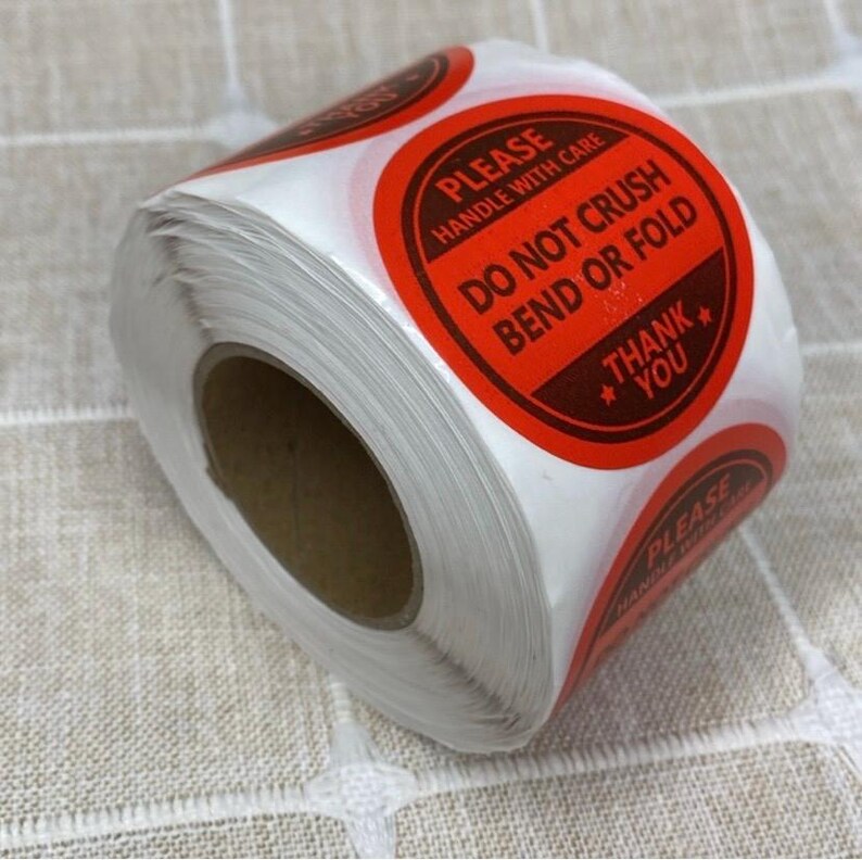 Please Handle With Care Labels (600) Do Not Crush Bend or Fold Reseller ...