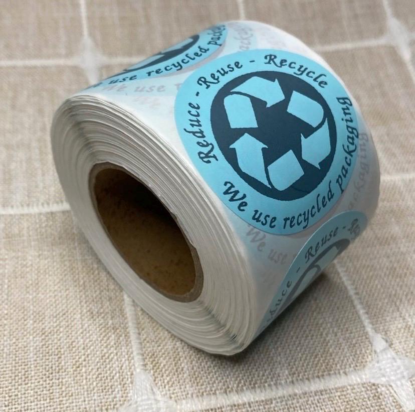 Reduce Reuse Recycle Labels (600) We Use Recycled Packaging Reseller ...