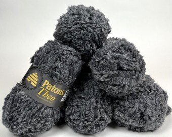 Patons Theo Yarn in Brindle - Super Bulky - Faux Fur Textured Yarn - Etsy