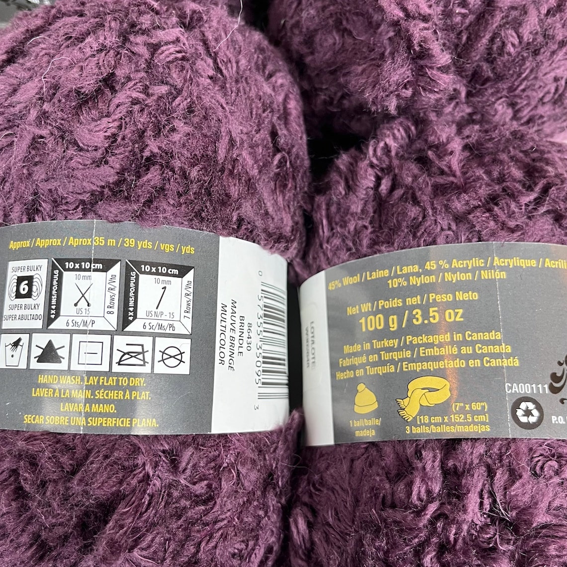 Patons Theo Yarn in Brindle - Super Bulky - Faux Fur Textured Yarn - Etsy