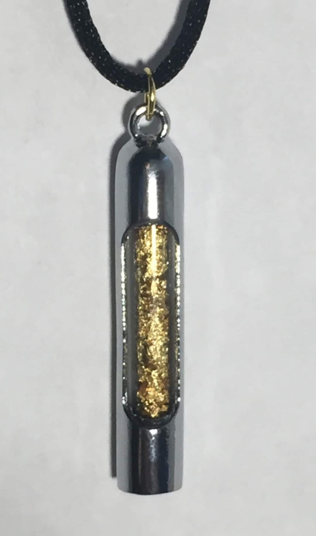 Collar de metal dorado Elemento 79 Au Joyería científica moda - Etsy España