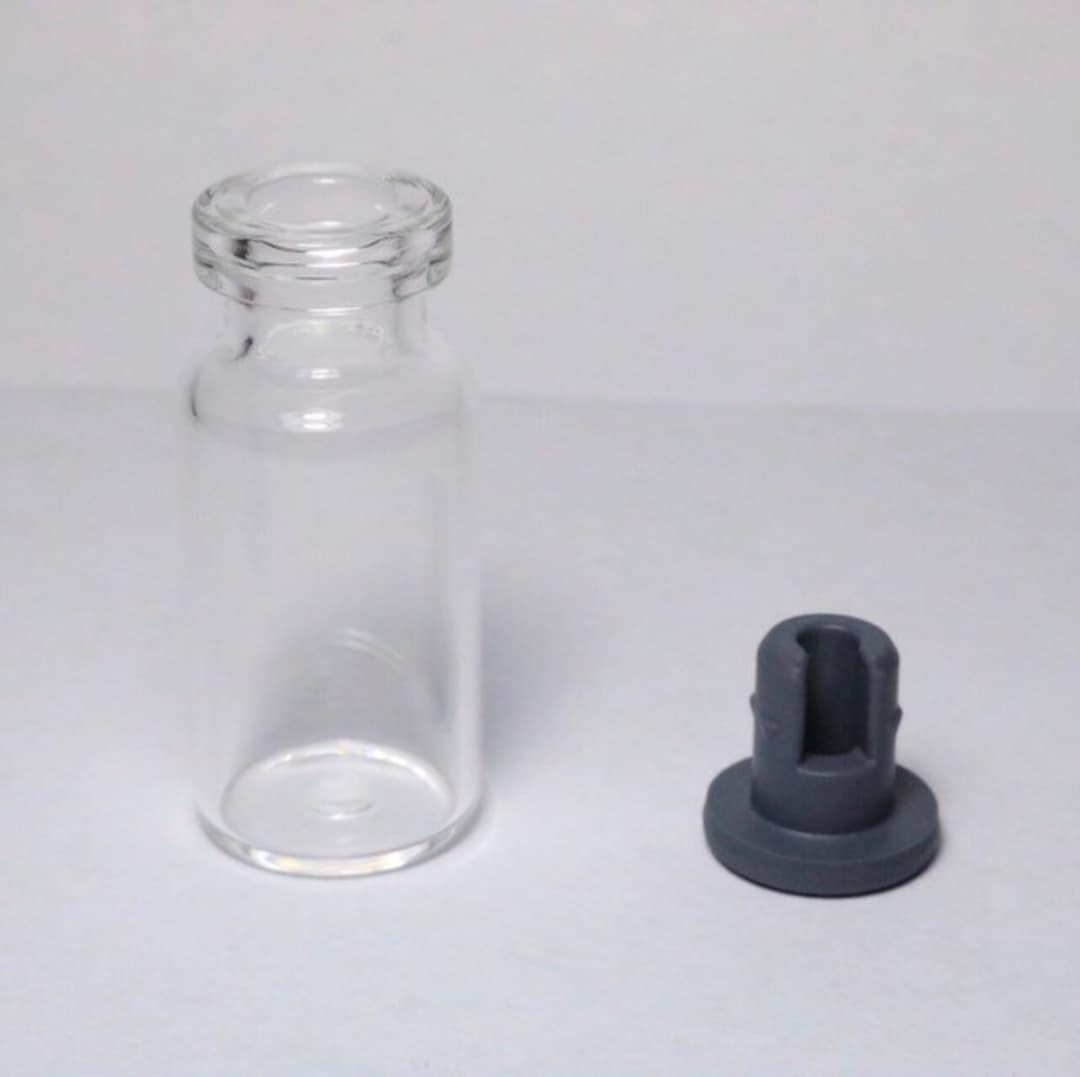 One 2ml Clear Glass Serum Vial, Butyl Rubber Stopper, Self Healing ...