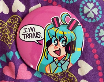 Miku Trans Rights Heart Button - Etsy