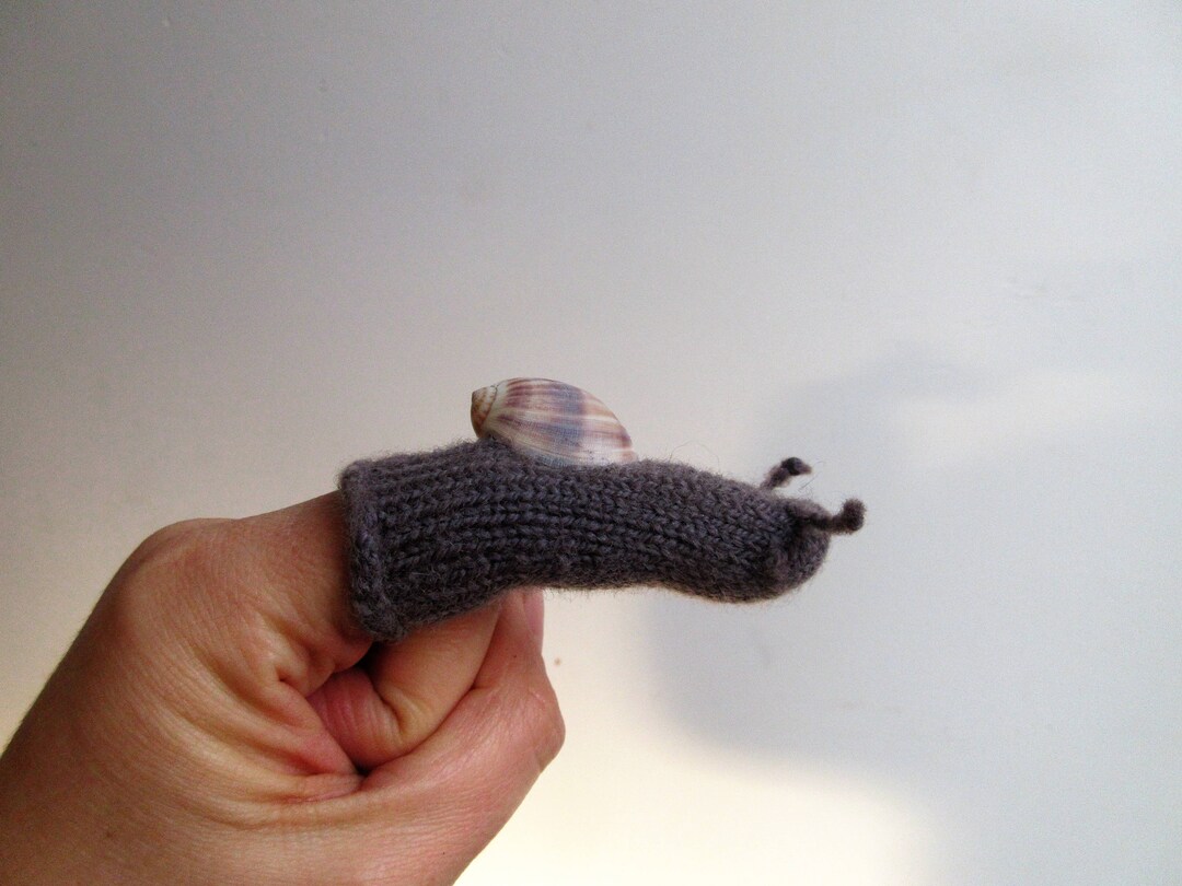 Snail Finger Puppet, tiny House Grey - Etsy