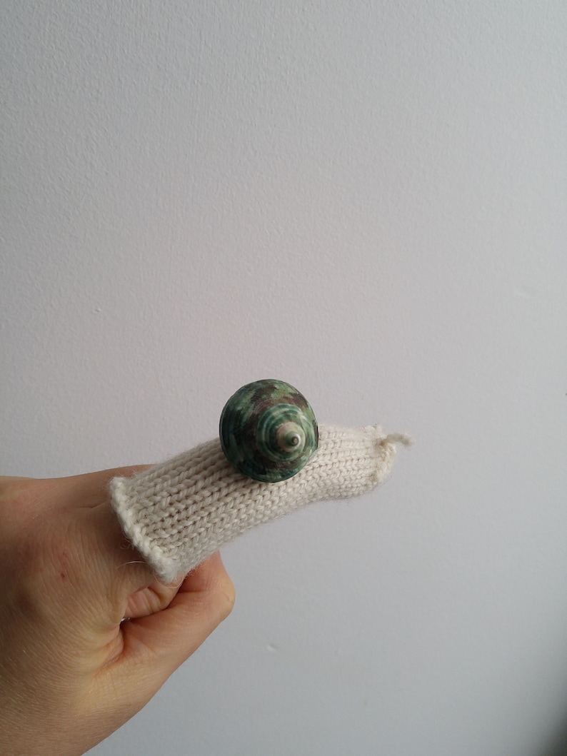 Snail Puppet, White/ Snail Finger Puppet, White - Etsy