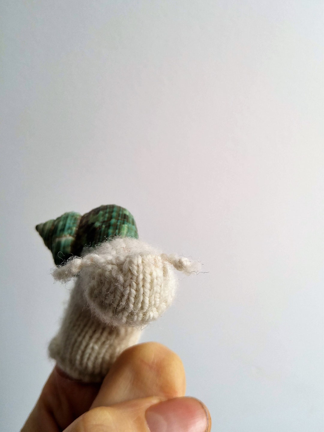 Snail Puppet, White/ Snail Finger Puppet, White - Etsy