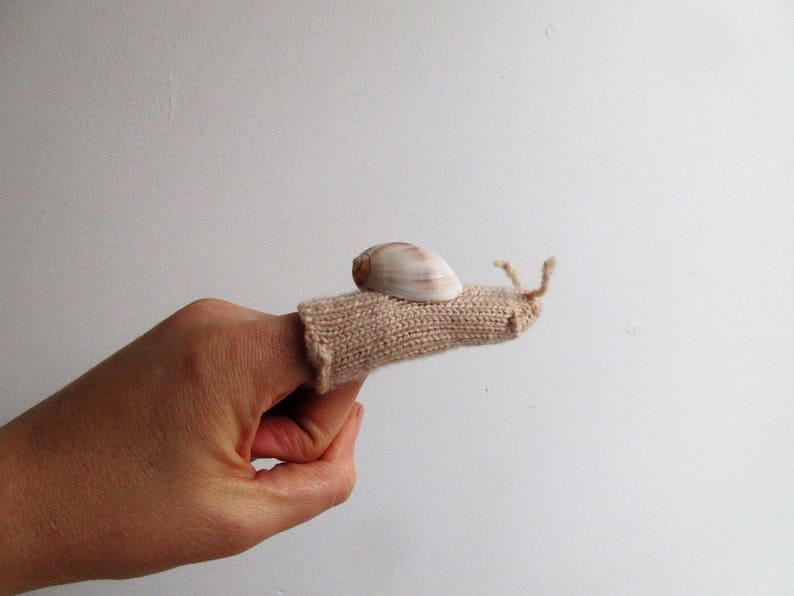 Snail Puppet, small House Beige/ Snail Finger Puppet, tiny House Beige ...