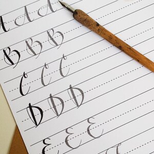 Modern Calligraphy Practice Worksheets Uppercase Letters - Etsy