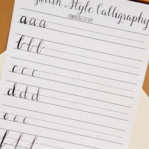 Modern Calligraphy Practice Worksheets Lowercase Letters - Etsy