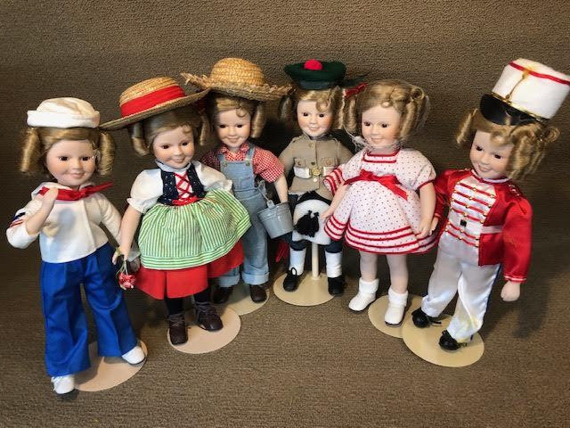 14" Shirley Temple Dolls of the Silver Screen (set of 6 Porcelain Dolls ...