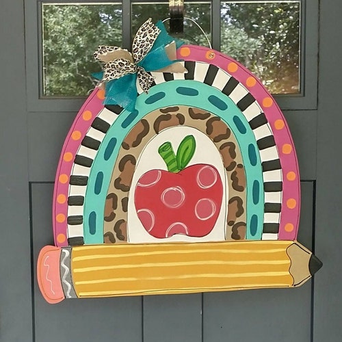 Burlap Apple Back to School Door Hanger Teacher Door Decor - Etsy