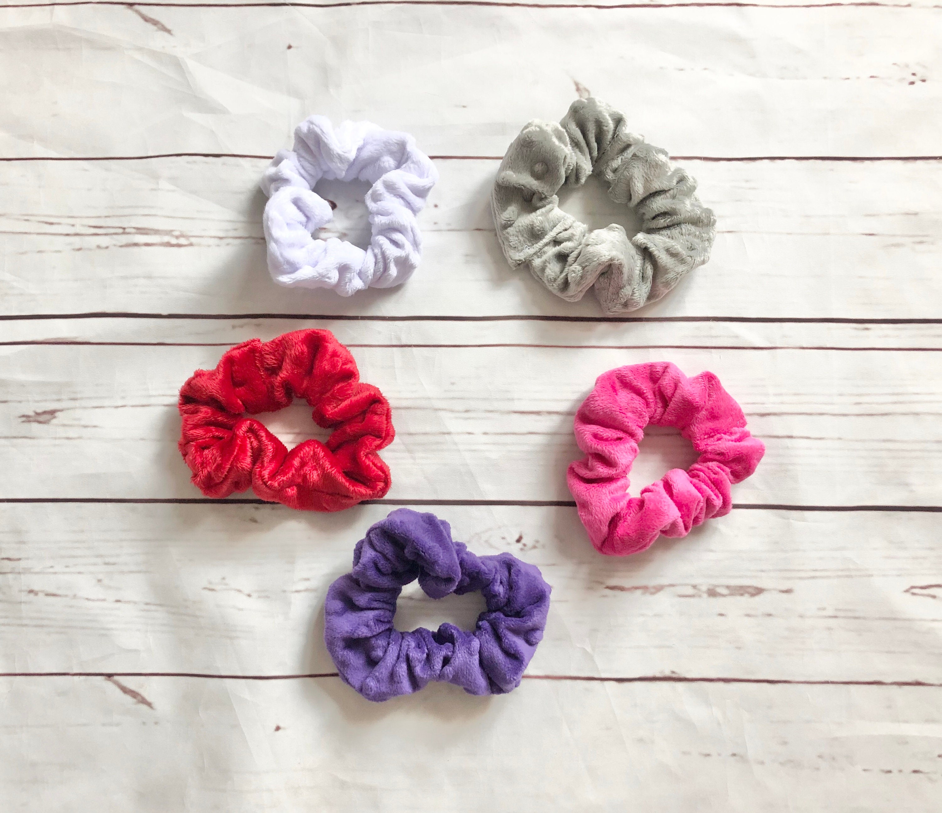 Minky Scrunchy Set Scrunchy Pack Bun Scrunchy Large Hair - Etsy