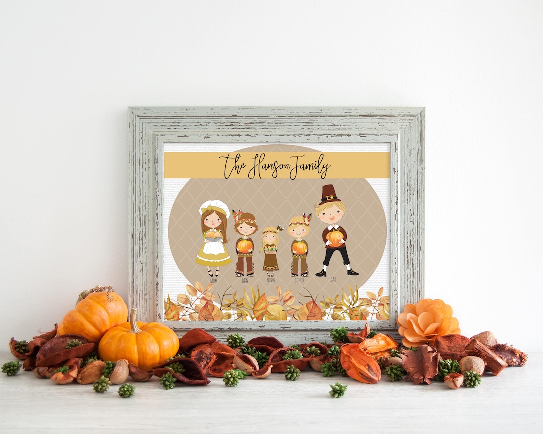 Thanksgiving Themed Family Portrait - Etsy