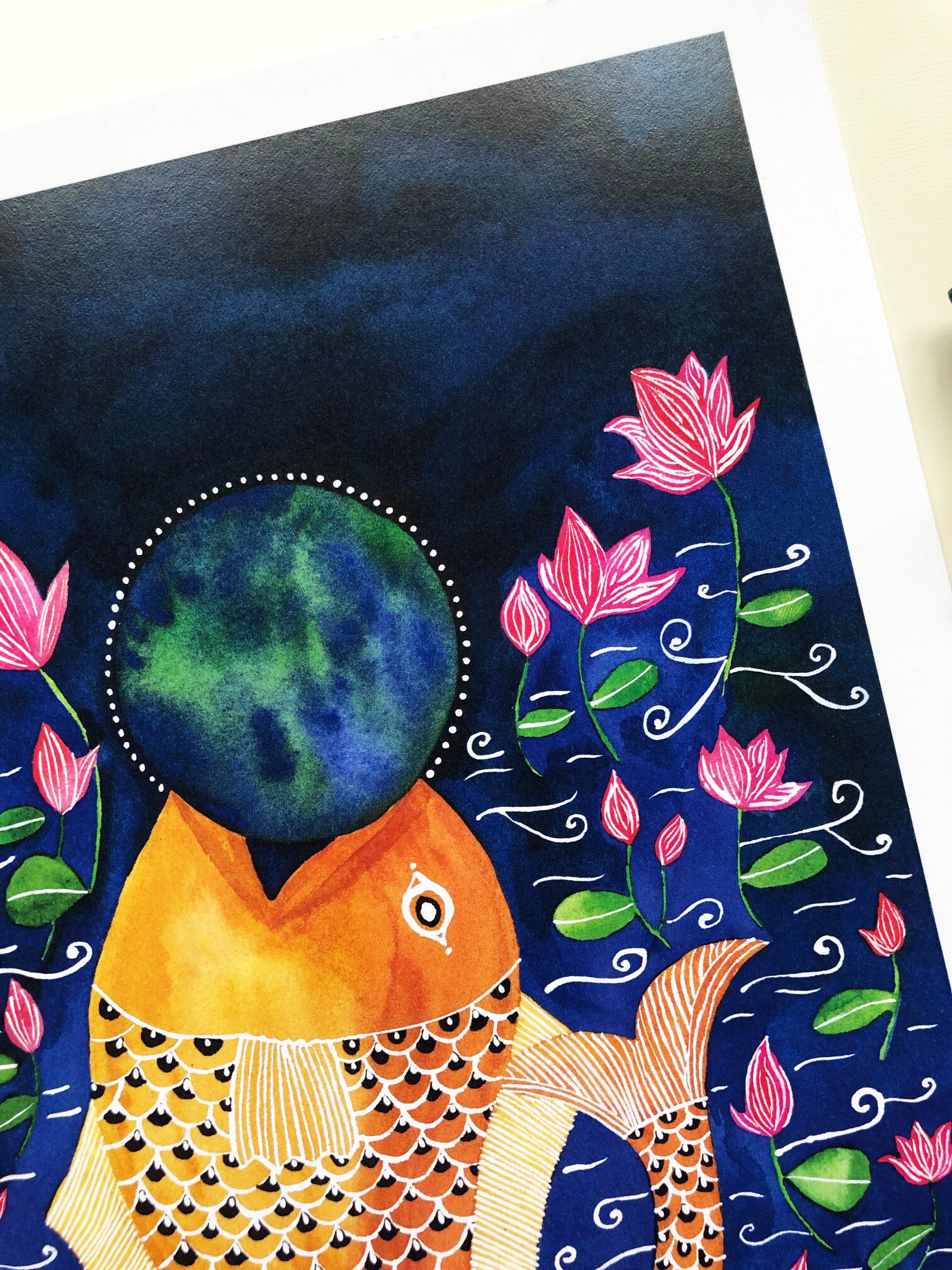 Matsya (fish) Avatar, Dashaavatars of Lord Vishnu, Fish Painting ...