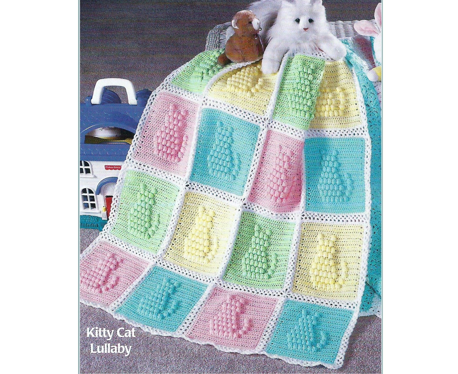 PDF Baby Blanket Crochet Pattern Afghan Cover "kitty Cat Lullaby ...