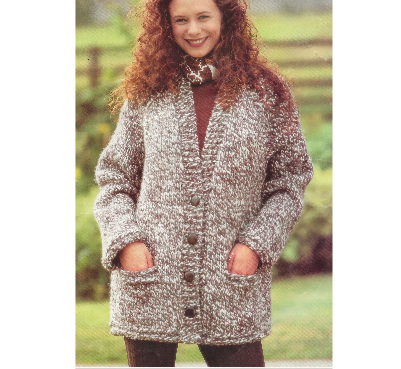 Super Chunky Knit Jacket PDF Pattern: Ladies Sizes 32-46" Easy Knit in ...