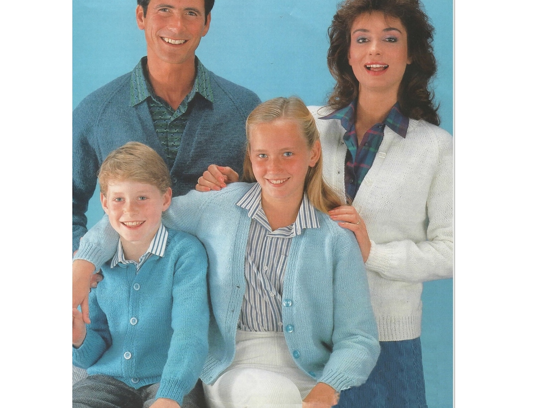 Easy Knit Cardigans PDF Knitting Pattern Classic Family Ladies Girls ...
