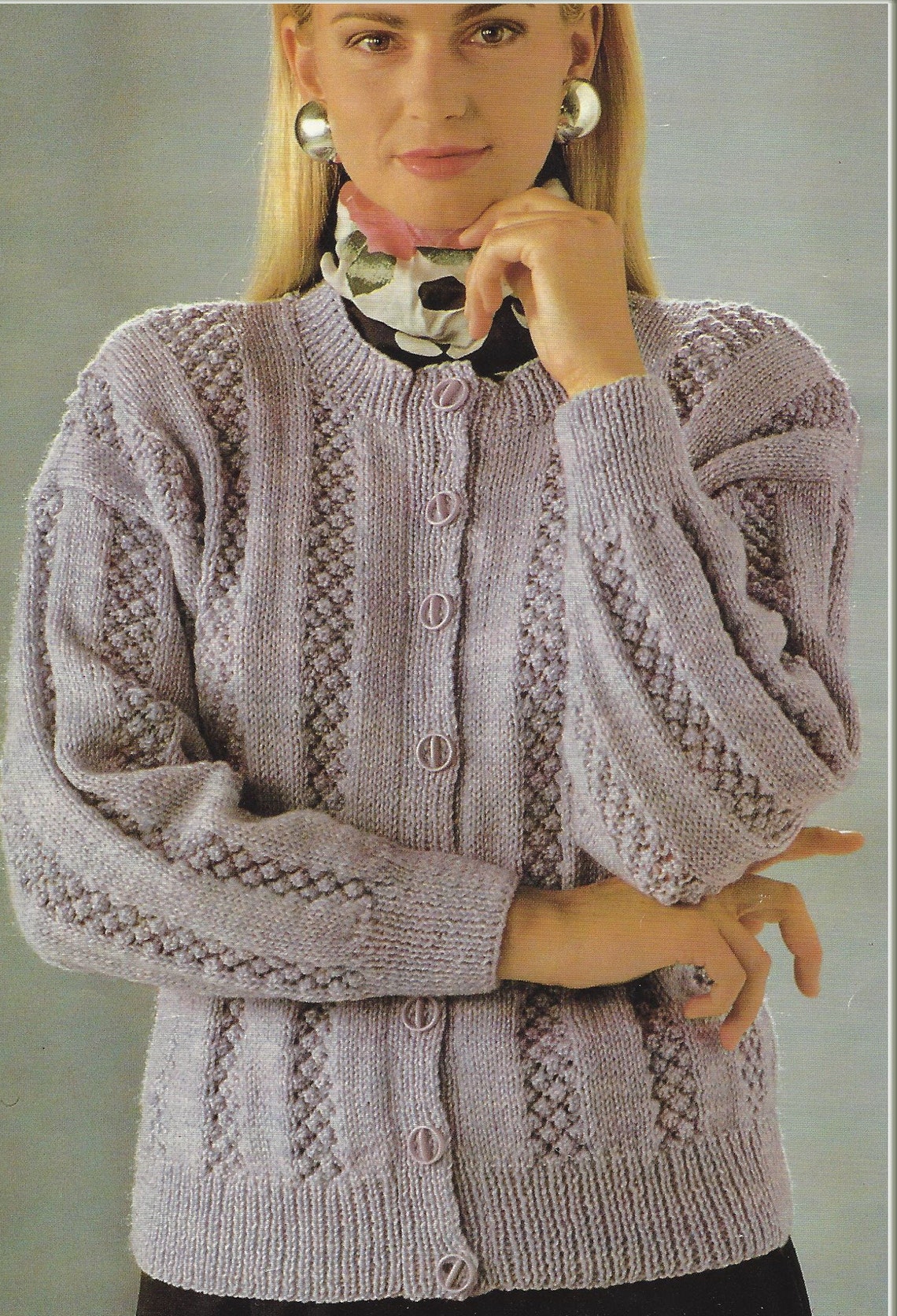 Ladies Cardigan PDF Knitting Pattern With Blackberry Design 28-42" DK ...