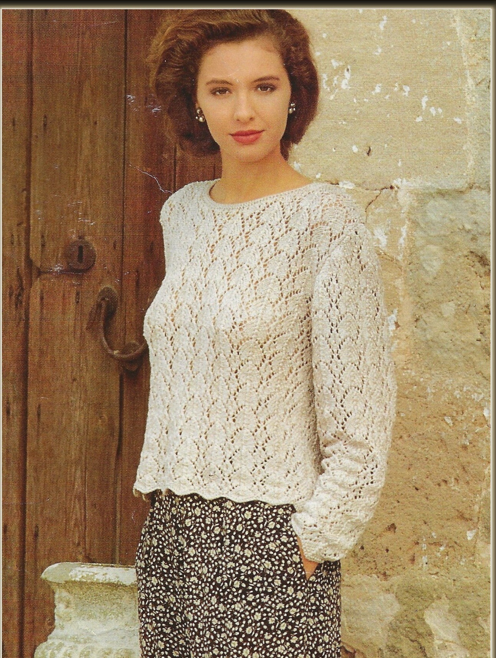 Ladies Lacy Sweater Knitting PDF Pattern Summer Cotton DK 34-40" in ...