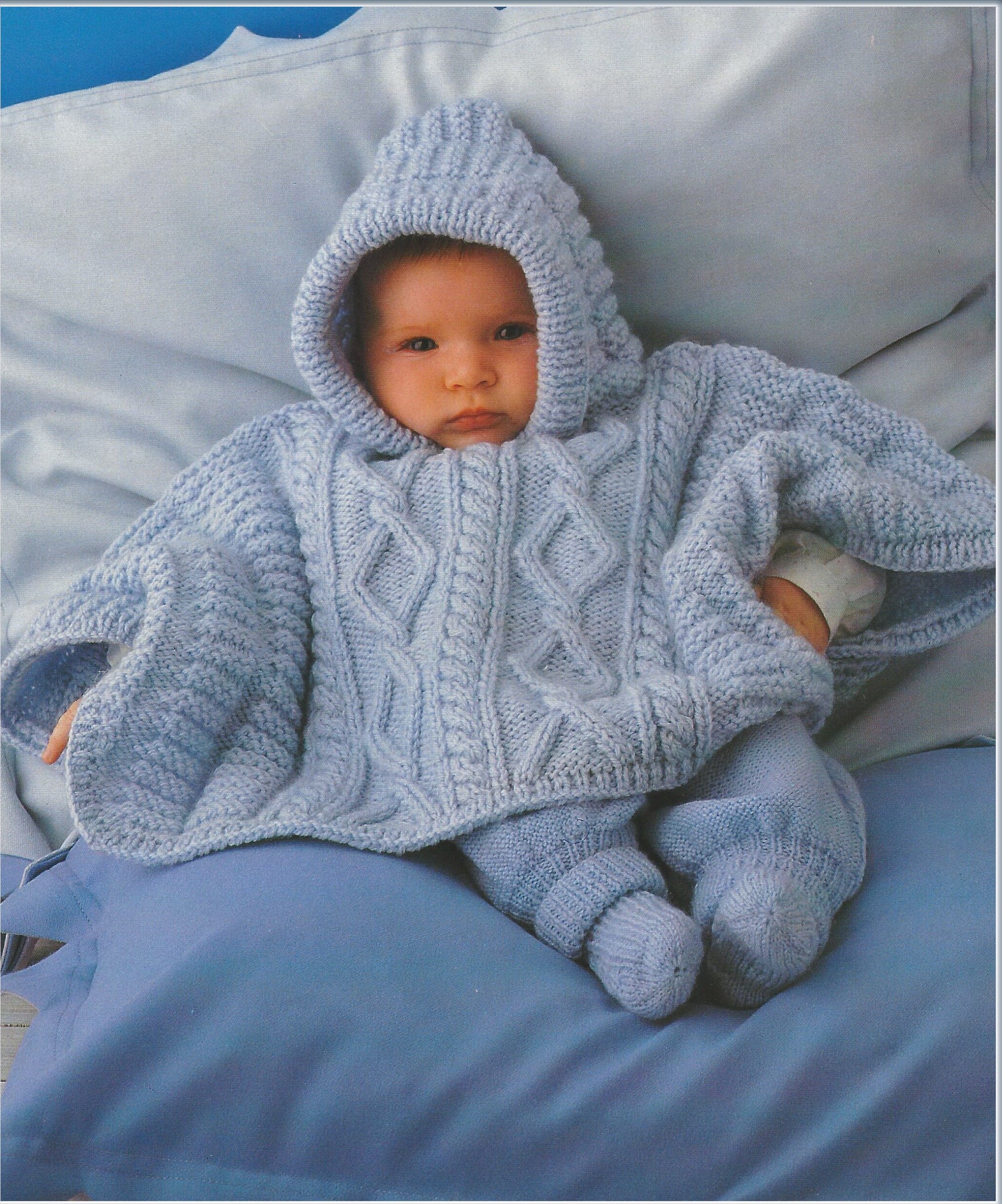 Baby Poncho PDF Knitting Pattern Aran 3-18months in English 509 - Etsy