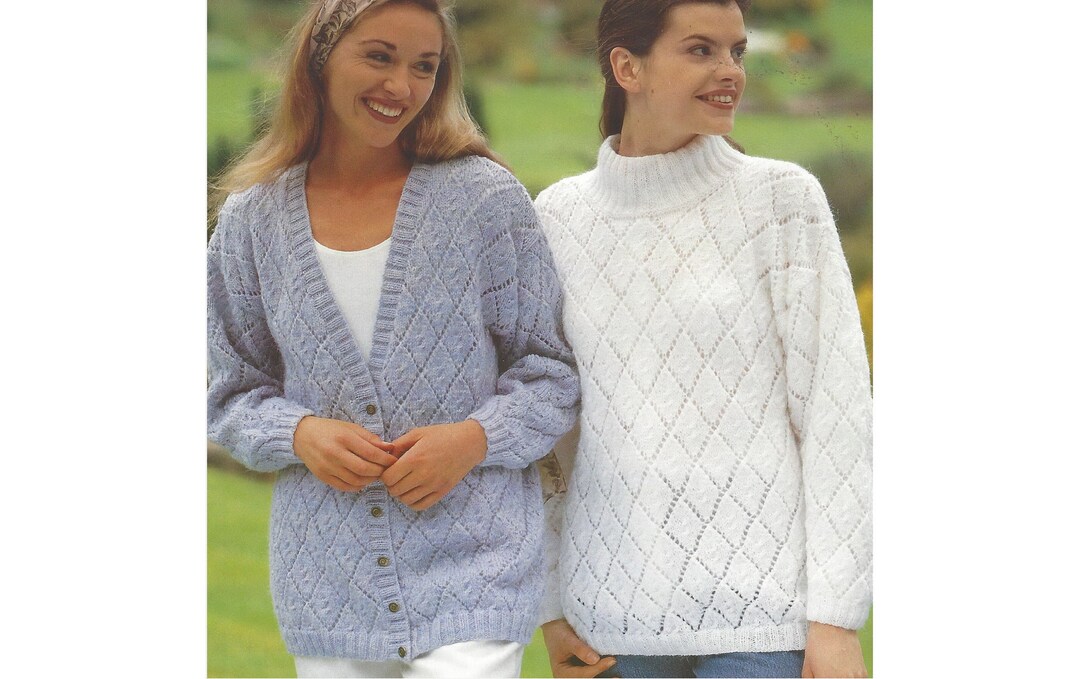Diamond Lace Cardigan & Sweater Knitting Pattern (PDF) - Etsy