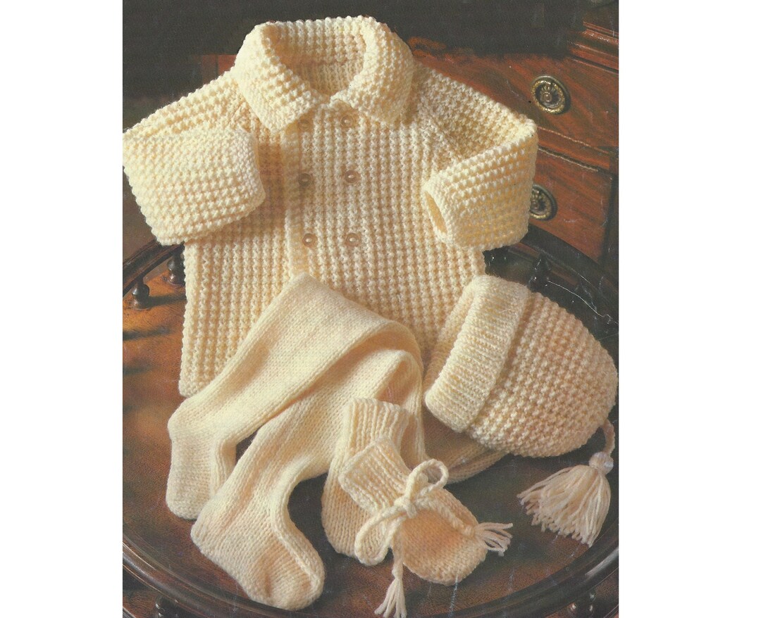 Baby Pram Set Knitting Pattern: Jacket, Leggings, Cap & Mitts (PDF) 18 ...