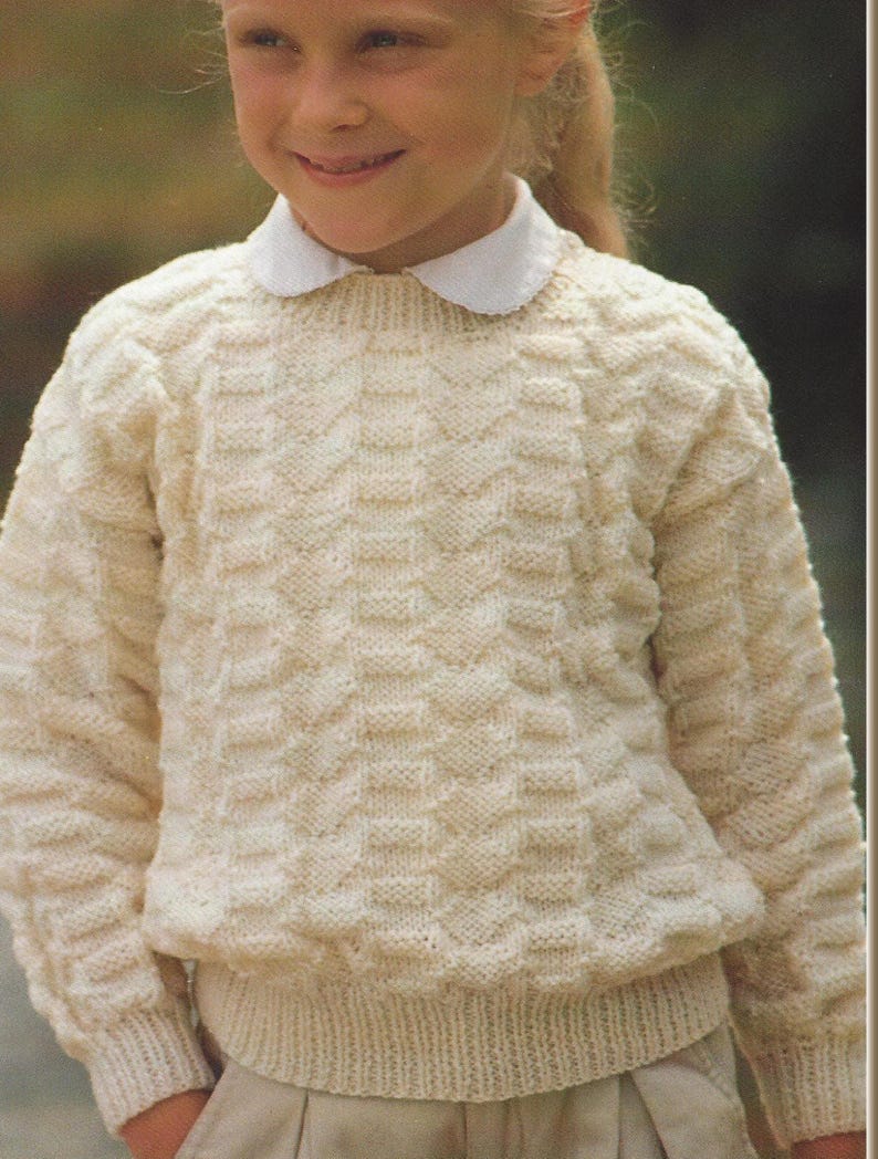 Girls Sweater PDF Knitting Pattern DK (8ply) 22-30