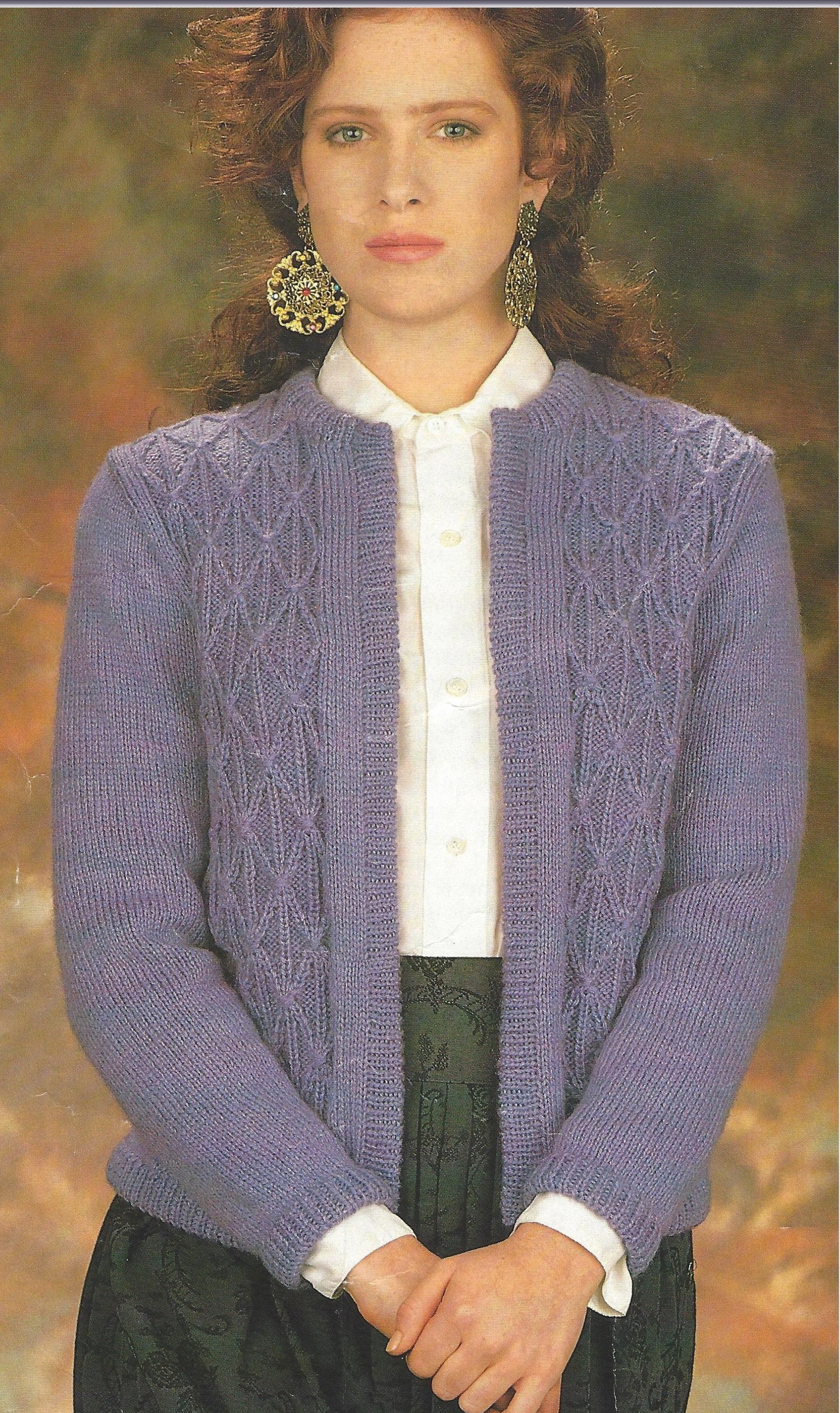 Ladies Edge To Edge Jacket Pdf Knitting Pattern Dk 32 42 English Pattern 1035 Etsy