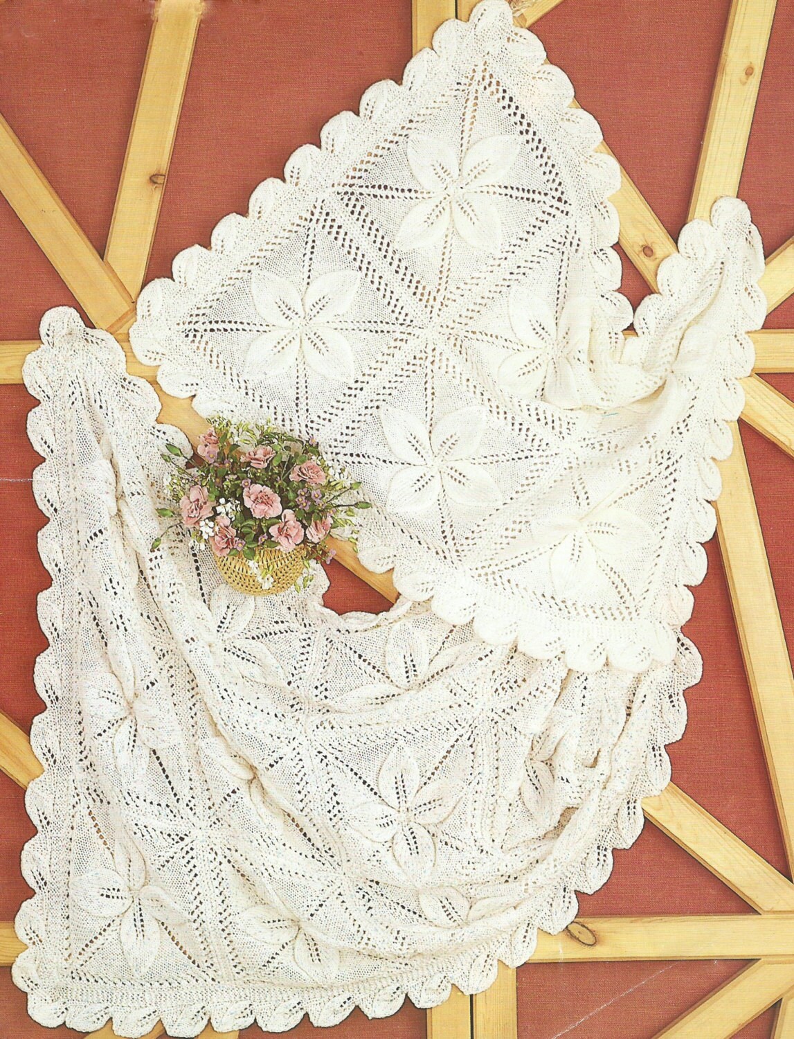 Baby Pram Cover and Cot Cover, Shawl PDF Knitting Pattern Double ...