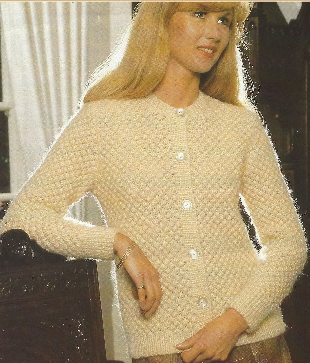 Ladies Cardigan PDF Knitting Pattern in Blackberry Stitch DK 34-40" in ...