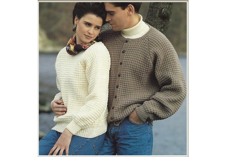 Sweater & Cardigan Knitting Pattern: Easy Knit DK, 28-46" (PDF Pattern ...