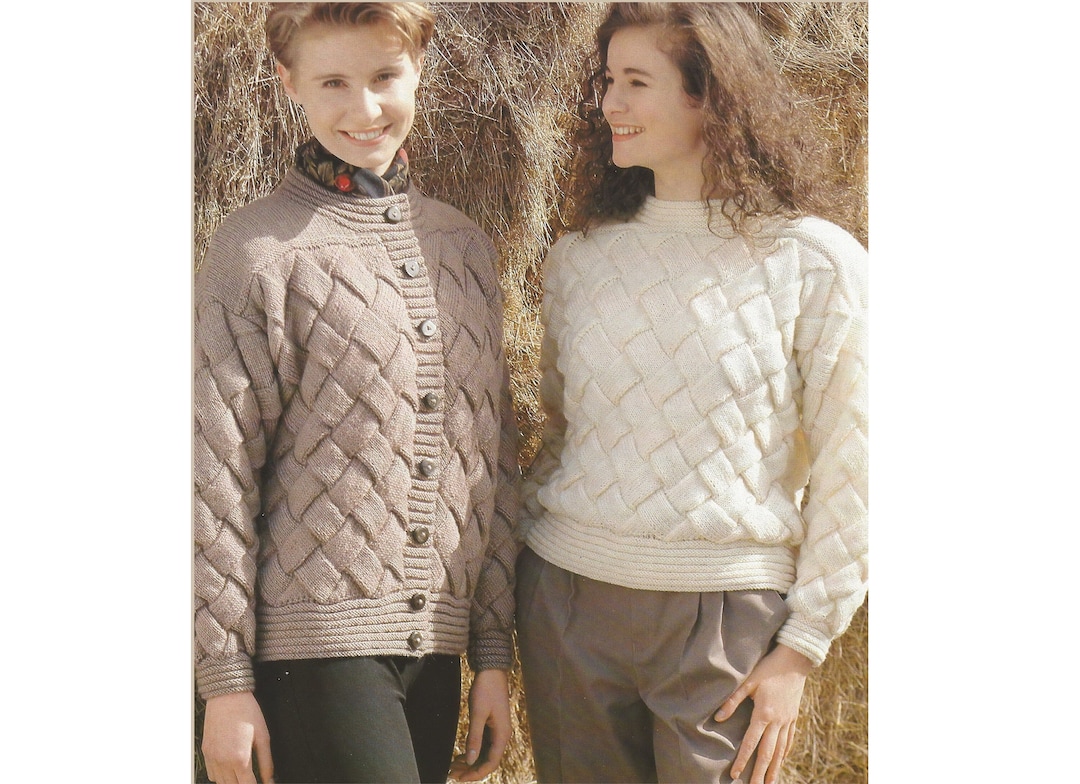 Ladies Entrelac Jacket and Sweater PDF Knitting Pattern in DK 30-40" in ...