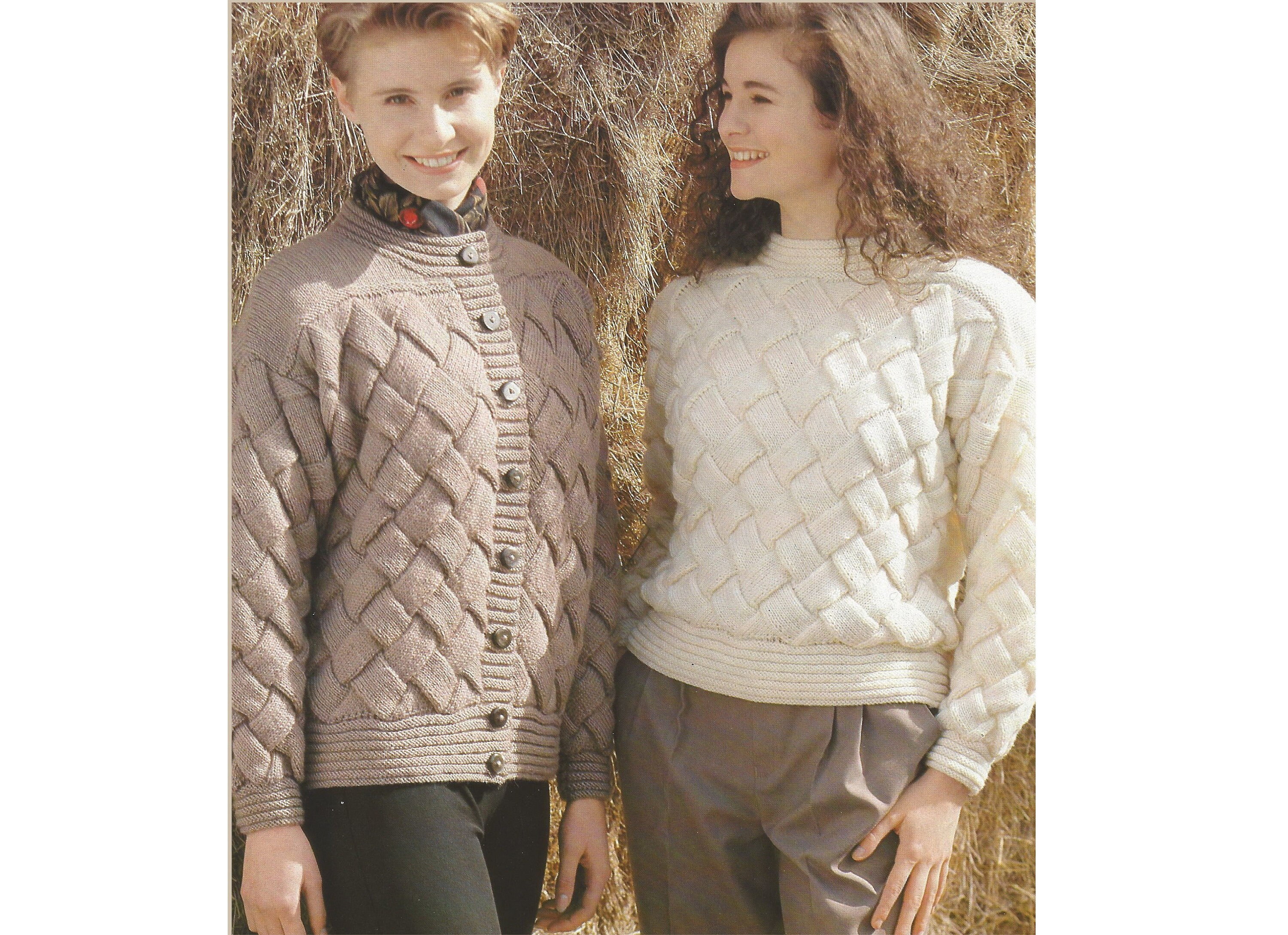 Ladies Entrelac Jacket and Sweater PDF Knitting Pattern in DK 30-40 803 ...