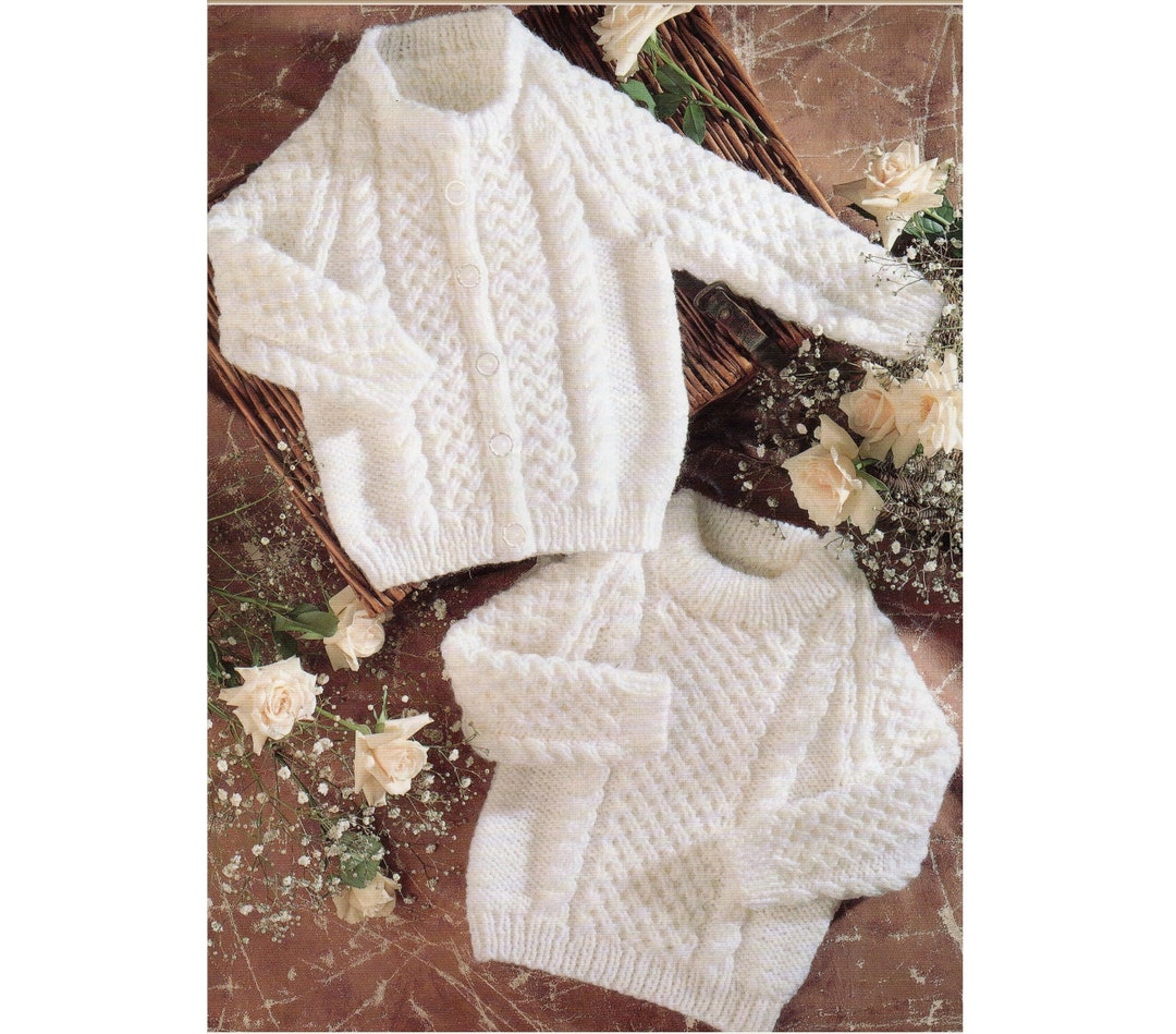 Baby Aran Cardigan and Sweater PDF Knitting Pattern Boys Girls Raglan ...