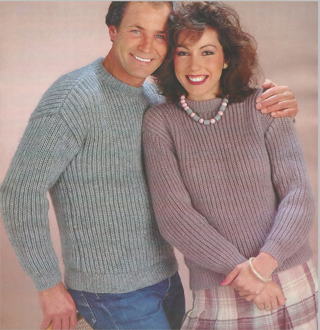 Easy Knit Fisherman's Rib Sweater PDF Knitting Pattern DK 32-44 ...