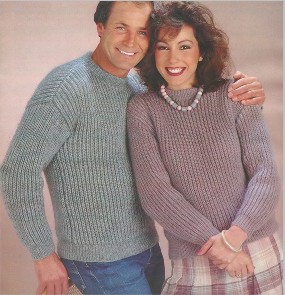 Easy Knit Fisherman's Rib Sweater PDF Knitting Pattern DK - Etsy UK