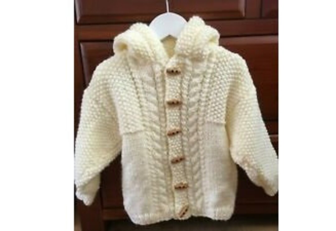 Baby Chunky Jacket With Hood PDF Knitting Pattern Boys Girls 16-28" 211 ...