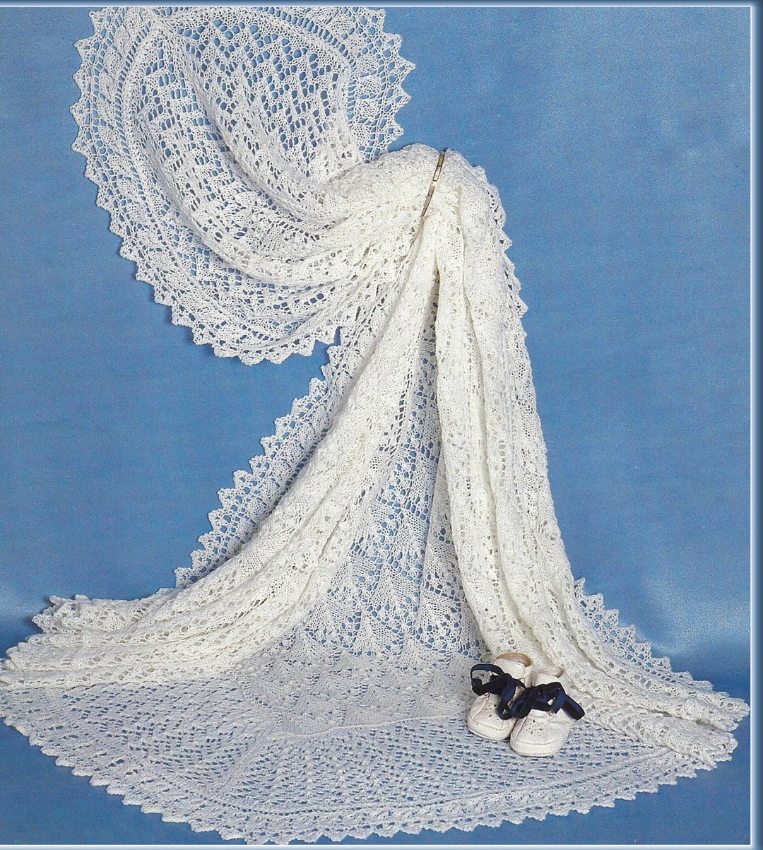 Baby Vintage Heirloom Lace Shawl PDF Knitting Pattern 3ply 50x50