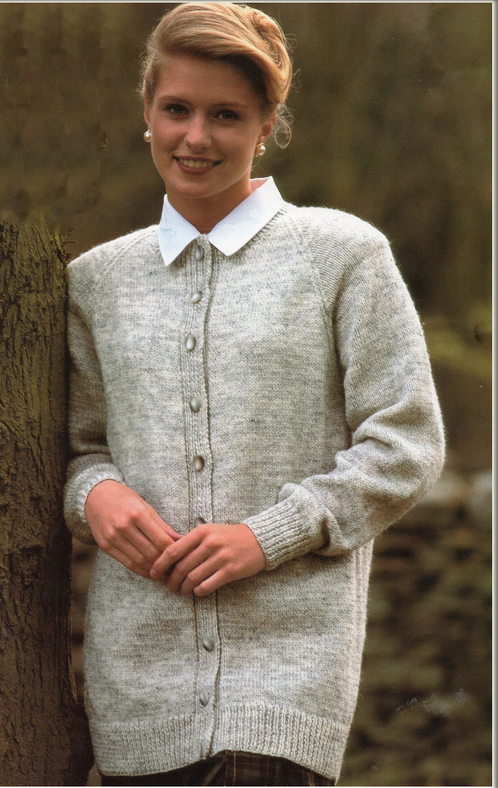 Ladies Easy Knit Classic Cardigan PDF Knitting Pattern 4ply DK Aran ...
