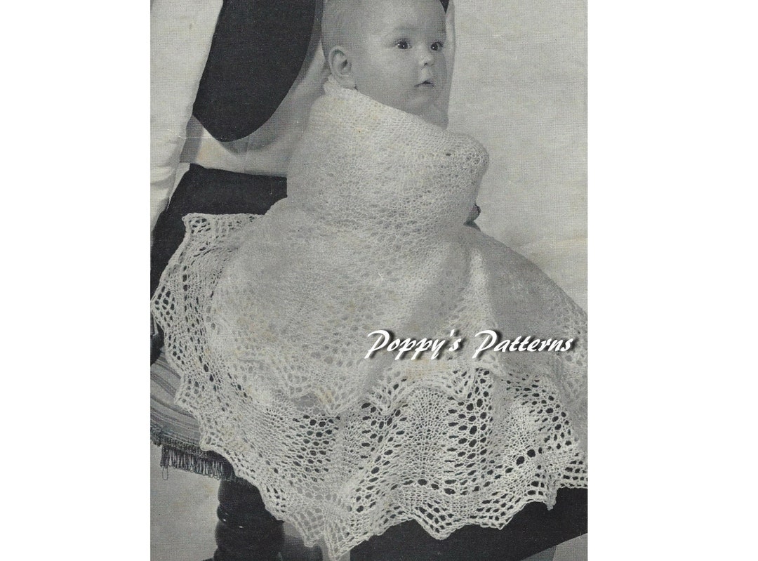 Baby Vintage Heirloom Shawl PDF Knitting Pattern Circular 2ply in ...