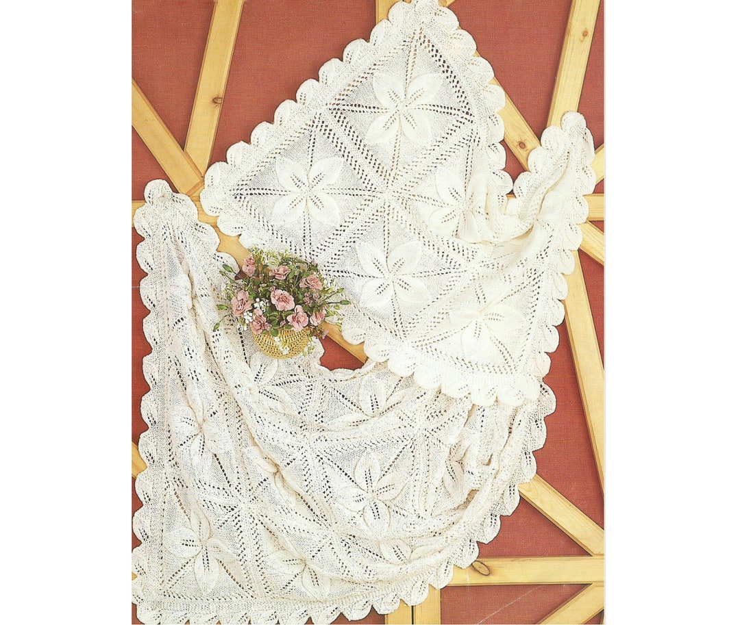 Baby Pram & Cot Cover/blanket Shawl PDF Knitting Pattern DK in English ...