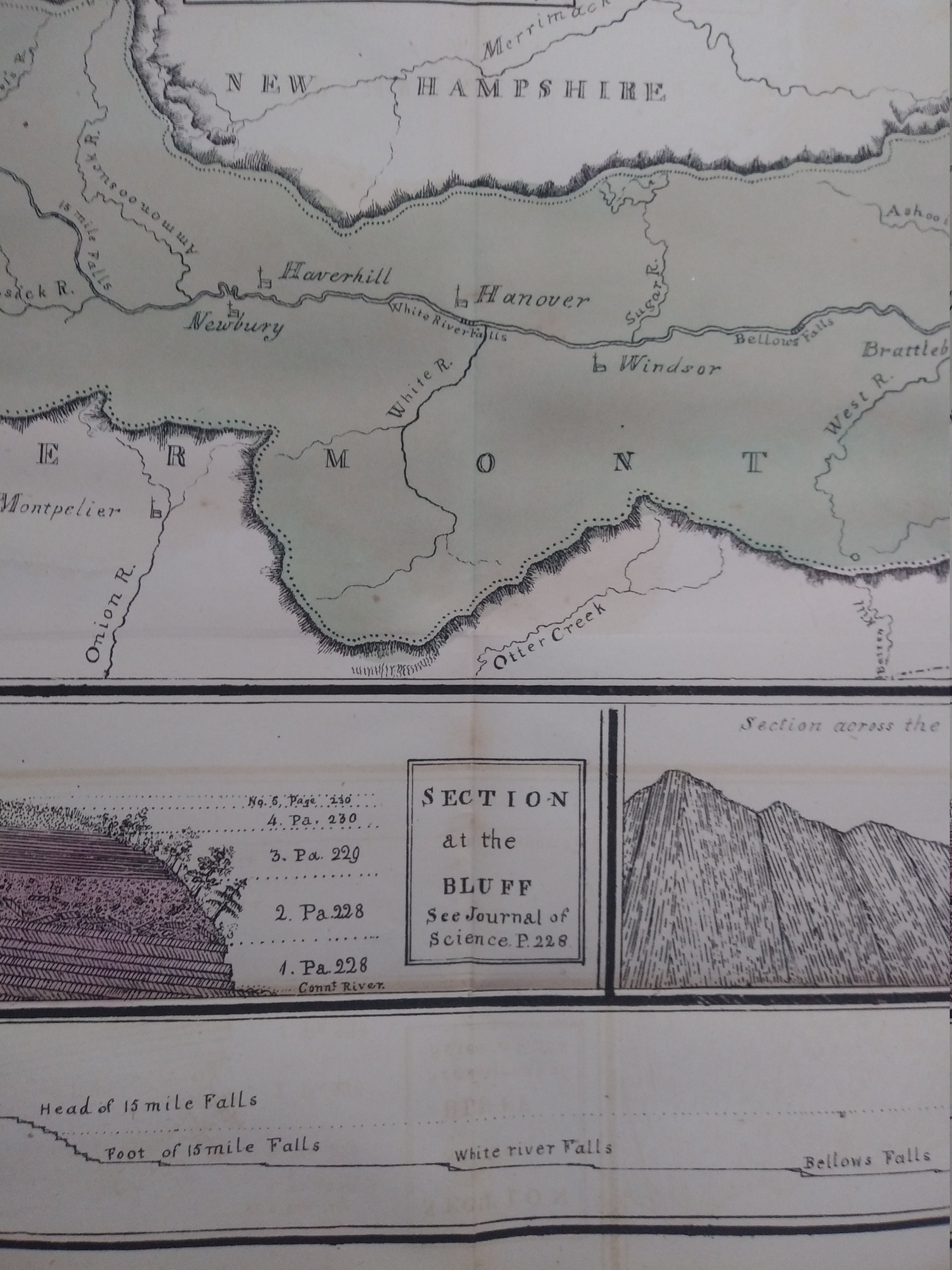 1832 Geographic Formation Map of the Connecticut River Valley by A ...
