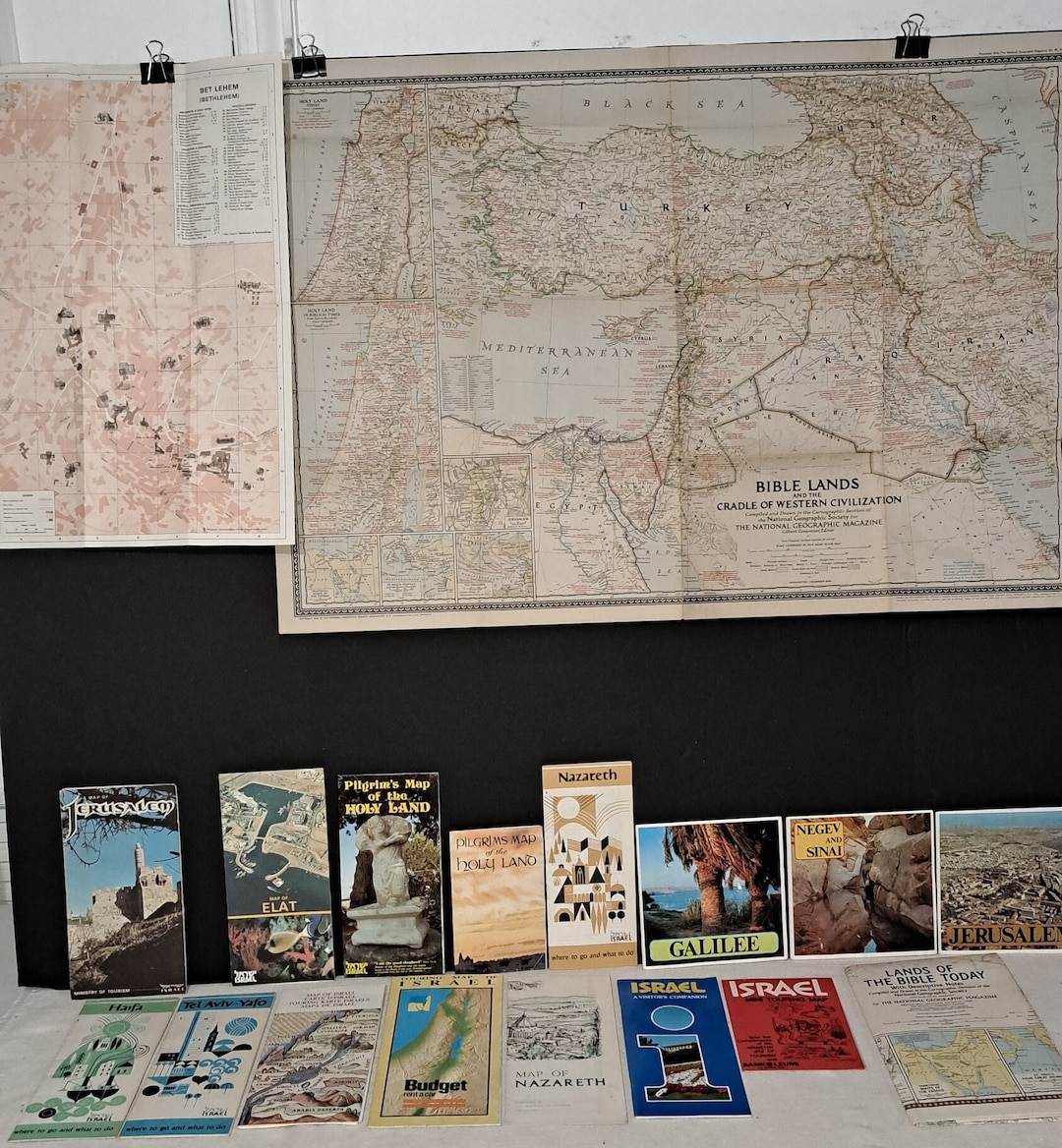 Collection of Vintage Israel Maps and Travel Brochures - Etsy