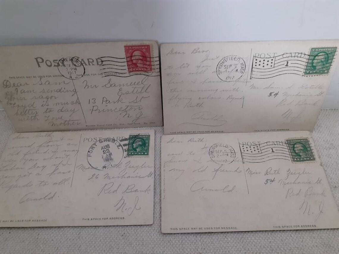 Collection of 14 stamped postage cards from 1917 | Etsy