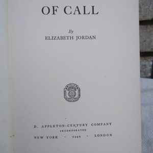 1940 First Edition First Port of Call by Elizabeth Jordan - Etsy