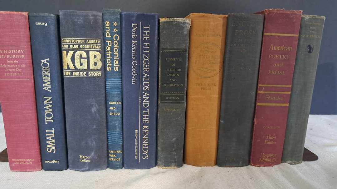 10 Large Antique Books - Etsy