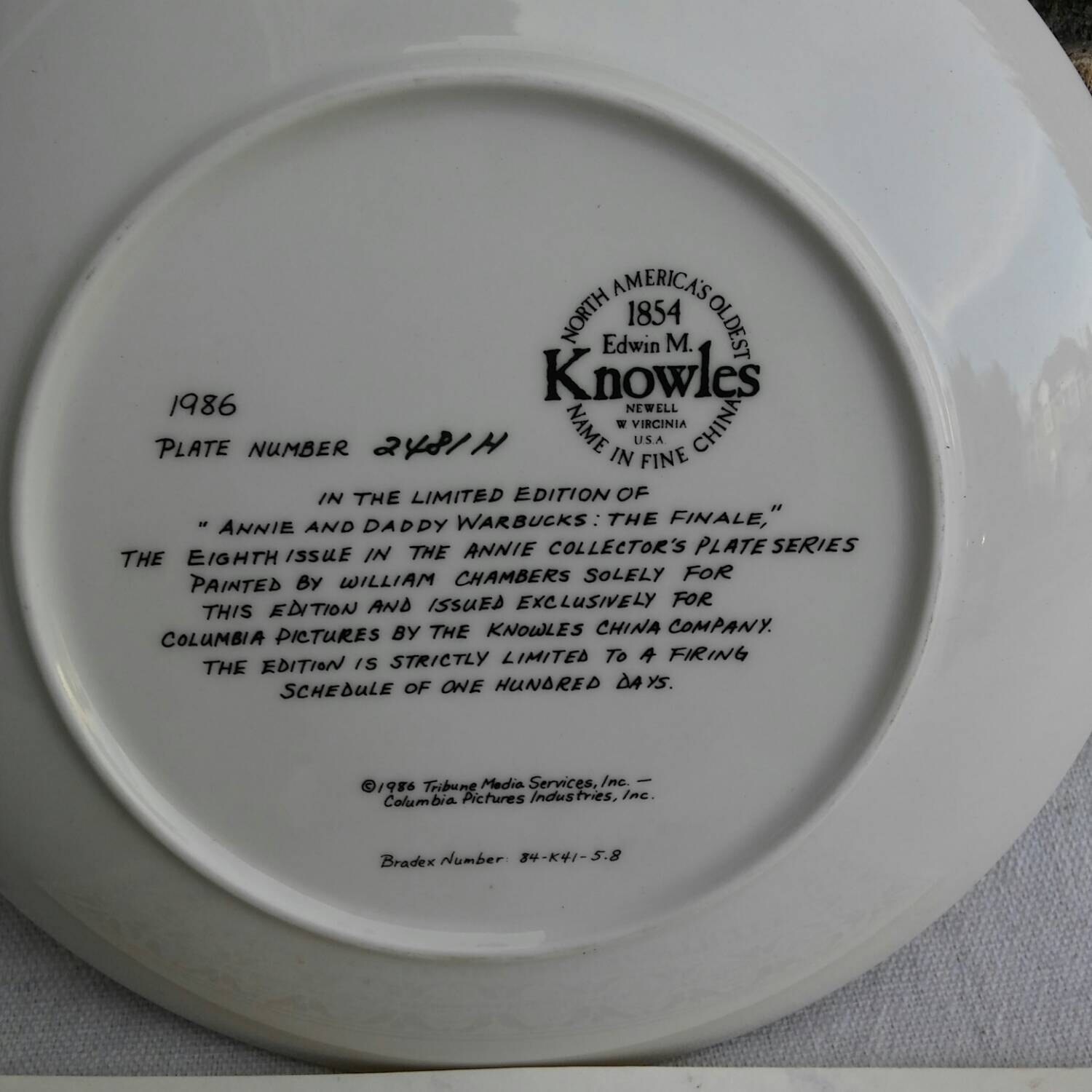 Edwin M Knowles Collectible Annie Plate "annie and Daddy War Bucks" - Etsy