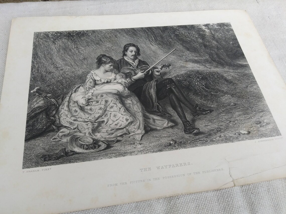 1873 the Wayfarers an Etching by J Stephenson - Etsy